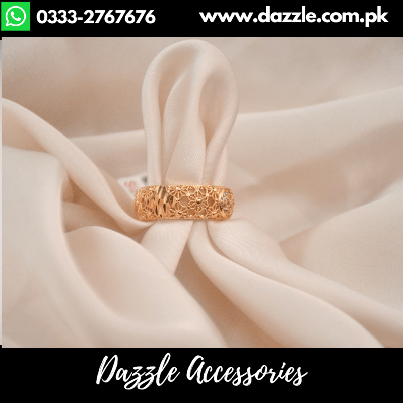 Real Gold Look Challa Ring Dazzle Accessories